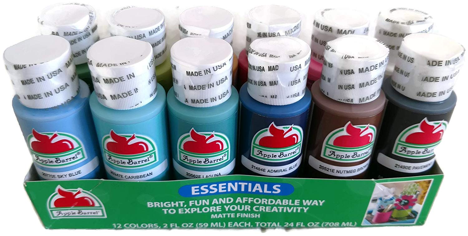 Apple Barrel Essentials 12 Color Paint Set – Activity Based Supplies